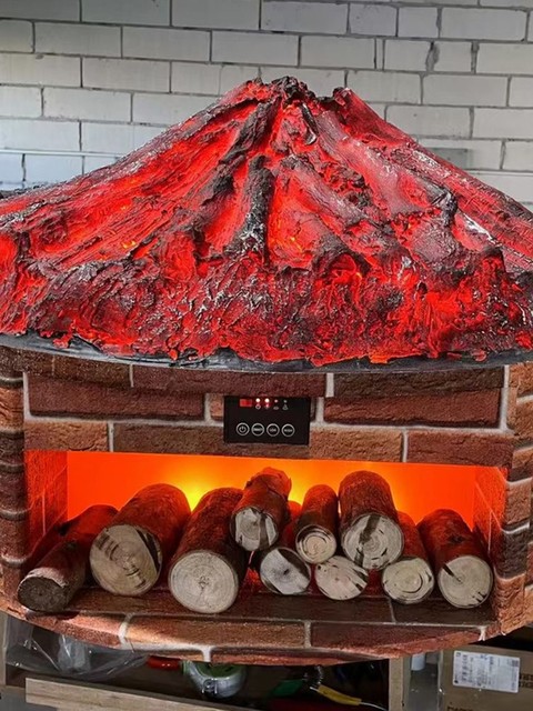 Fireplace simulation charcoal fake charcoal fire shape flame round ...