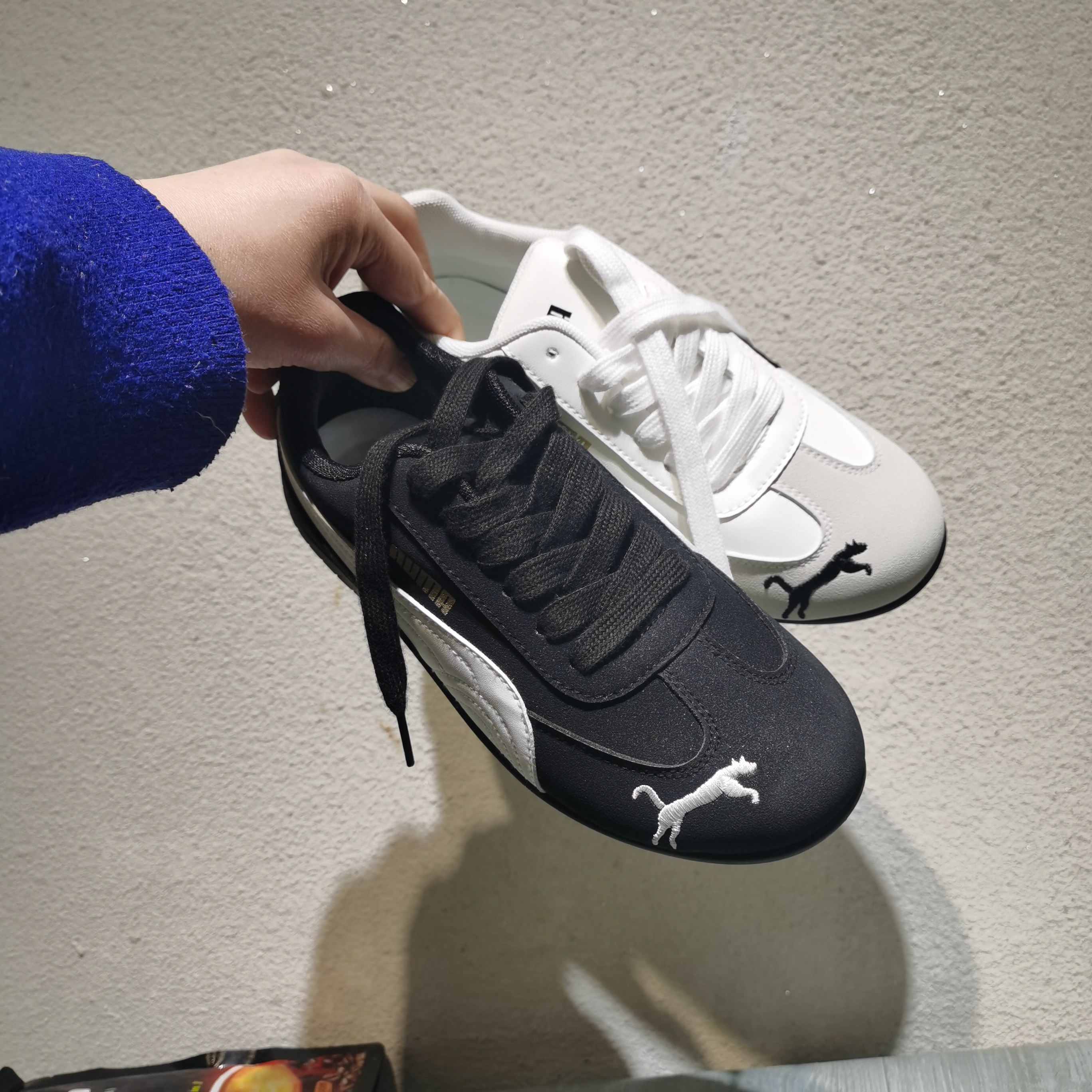 Park Caiying's same style retro racing Forrest Gump shoes, versatile trendy moral training niche ...