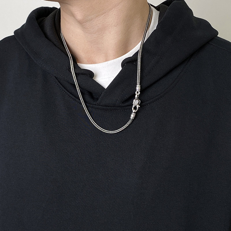 Informal 925 sterling silver retro national trend keel chain men's ...