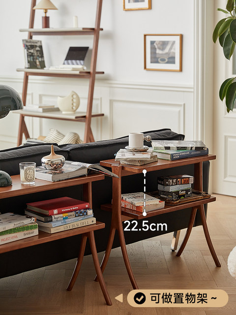 Small Antique-Style Double-Layer Side Table for Home Use, Living Room ...