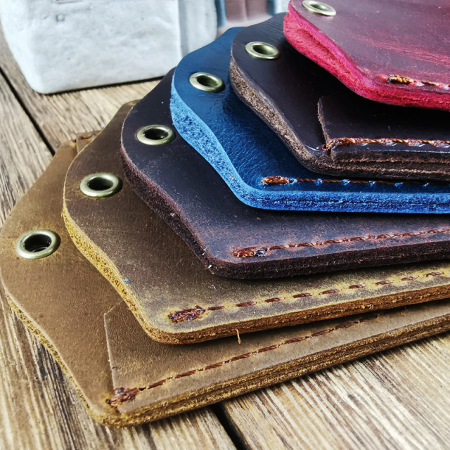 Handmade cowhide work documents card cover retro leather bus one card ...