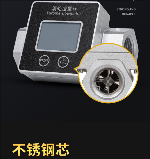 Turbine flow meter stainless steel waterproof diesel gasoline water chemical methanol liquid ...