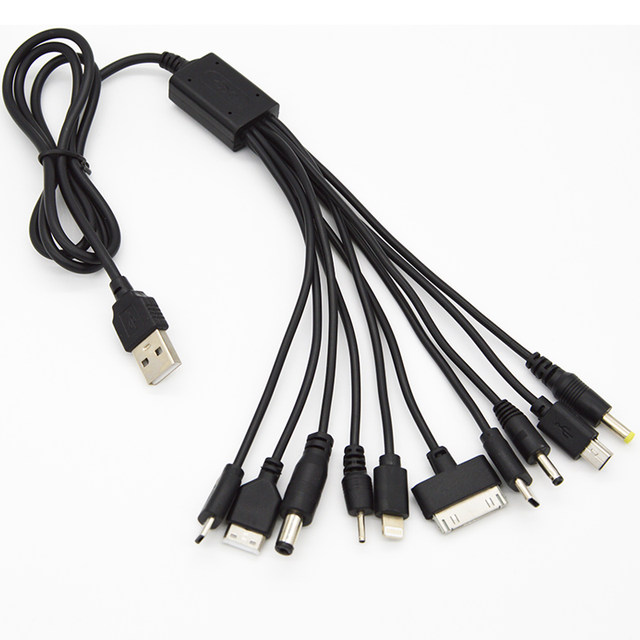One to ten charging cable, one to ten multifunctional USB mobile phone ...