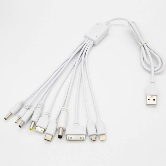 One to ten charging cable, one to ten multifunctional USB mobile phone ...