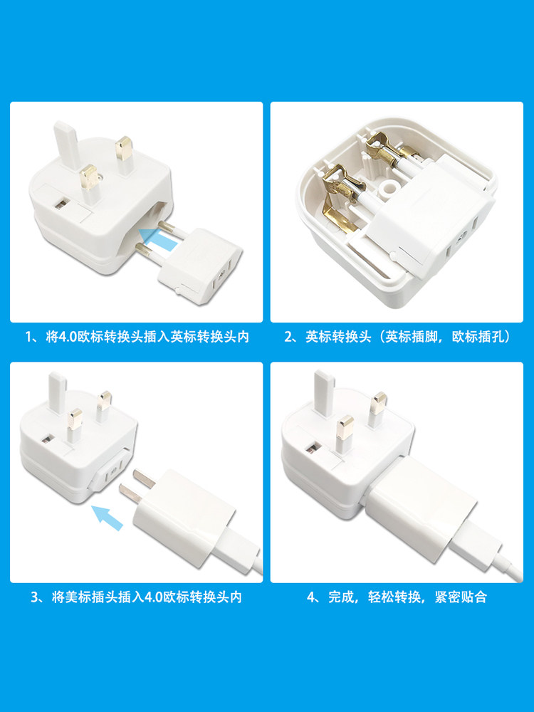 Adaptador de Enchufe Ubill Británico a Europeo/EE. UU. - Toma de ...