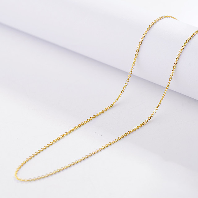 Laomiao gold pure gold necklace O-shaped chain plain chain women's ...
