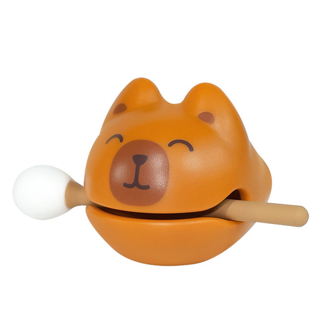 Panda decompression pendant, small wooden fish ornament, fortune teller ...