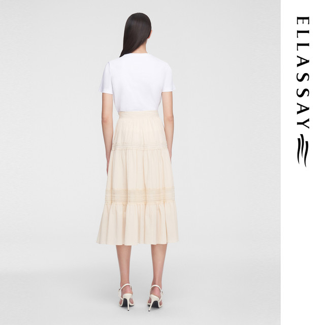 ELLASSAY 24 spring and summer new fashion retro pleated lazy casual ...