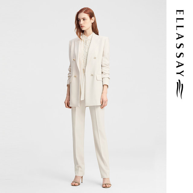 ELLASSAY autumn new triacetate simple commuter suit for women EWE343T01900