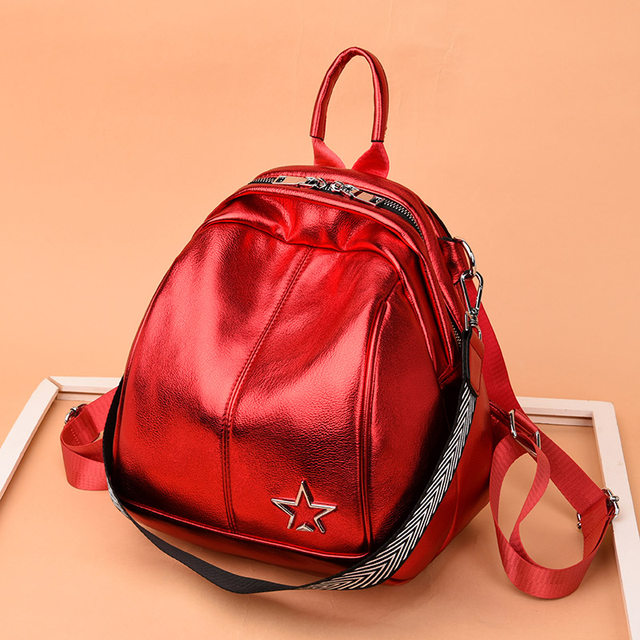 Winter fashion leather backpack bag female super fire INS shoulder ...