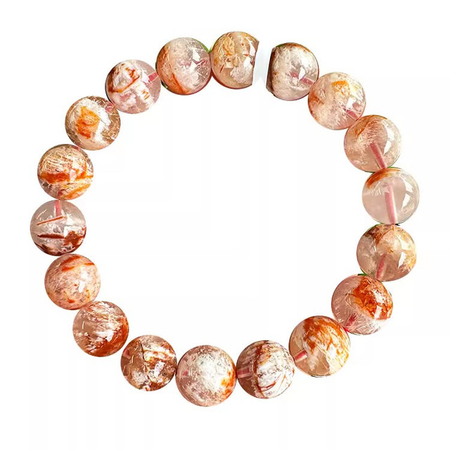 Natural cherry blossom pink ghost bracelet snowflake filament mica ...