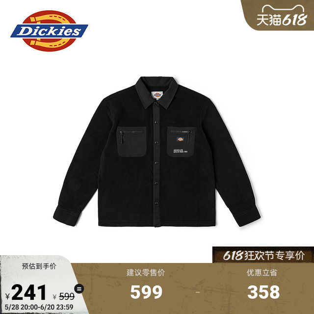 Dickies fleece fabric chest zipper pocket loose spring and summer ...
