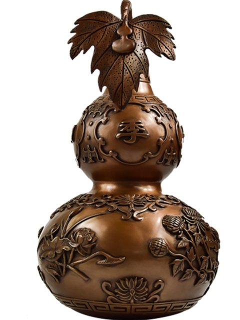 Copper gourd ornaments Pure Copper Open Covering New Chinese Furnishing ...