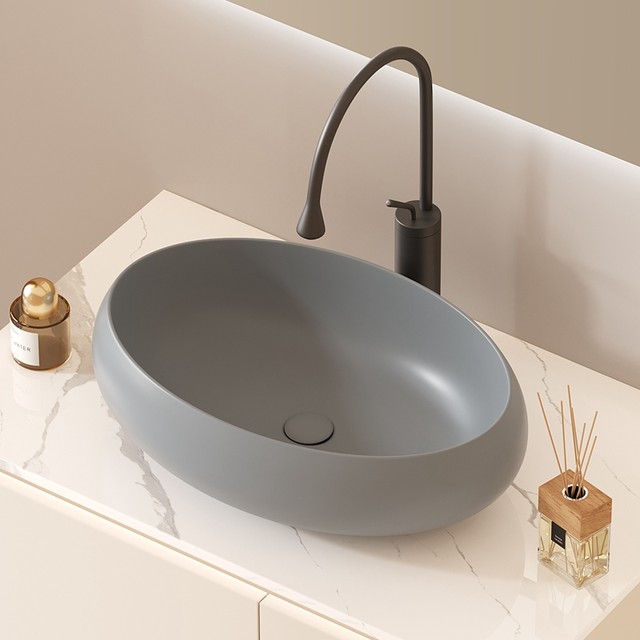 Oval above table basin ceramic wash basin home bathroom balcony wash ...