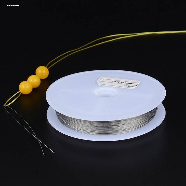 Sturdy over-plasticized steel wire, iron wire lead, bead necklace ...