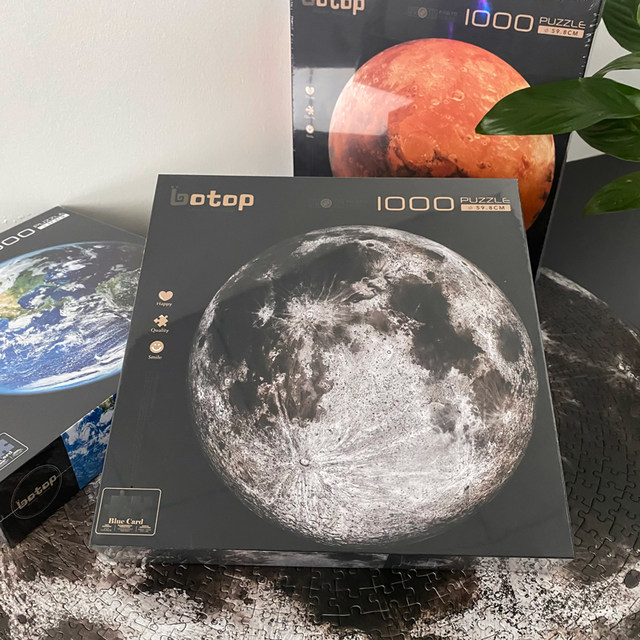 BOTOP Moon Earth Mars Round Puzzle 1000 Difficulty Puzzle Adult Pingtu ...