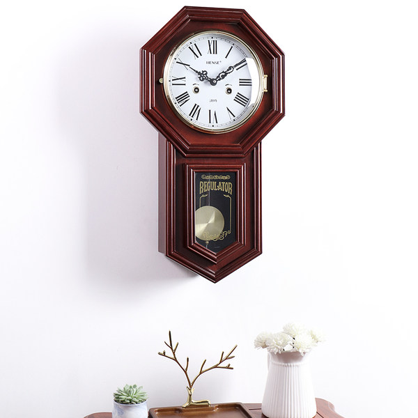 Hanshi Chinese Style Mechanical Wall Clock - Solid Wood Pendulum Clock ...