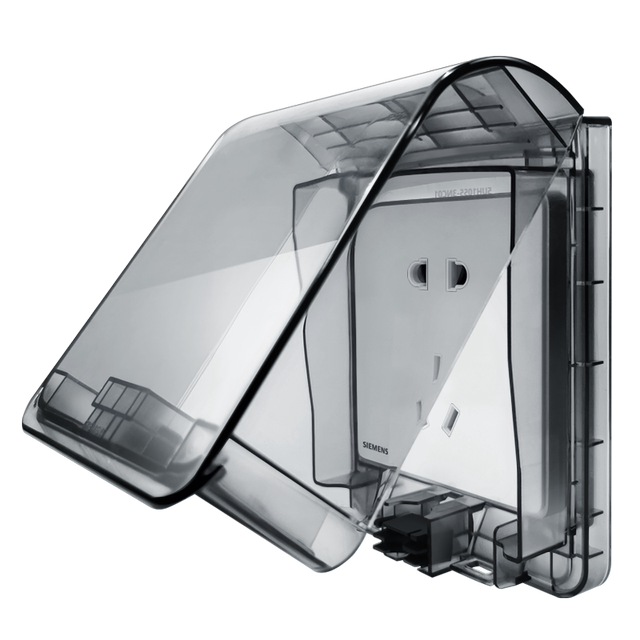 Siemens switch socket waterproof cover transparent gray IP55 splash ...