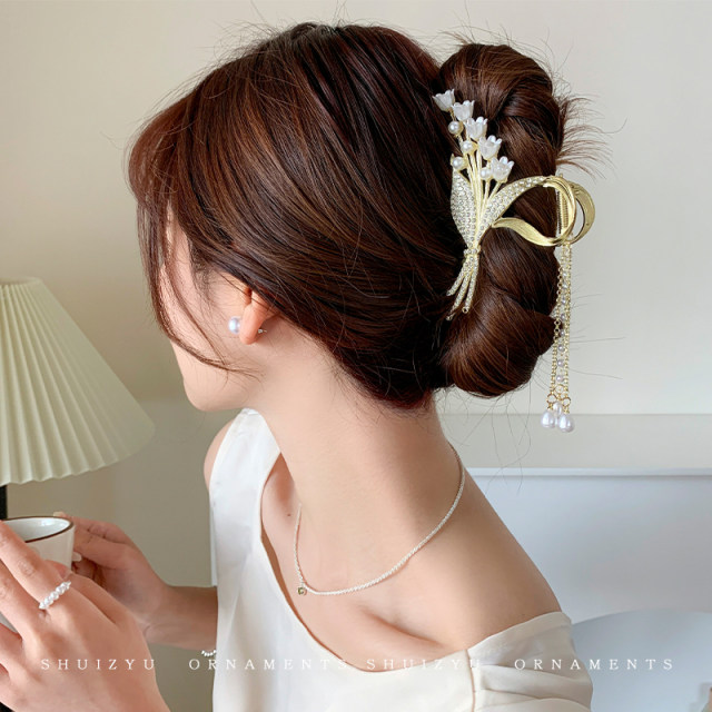 Grappling clip women's back hair clip large shark clip high-end hair ...