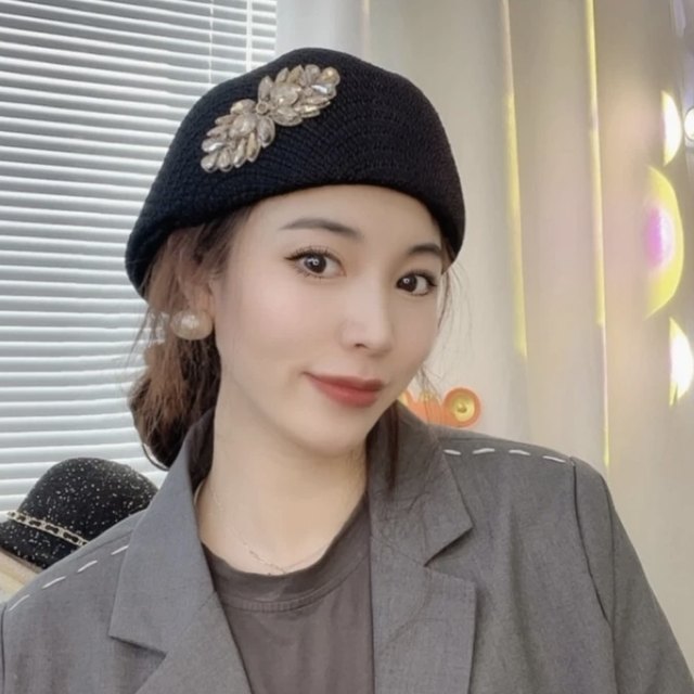 Spring and Summer Net Eyes Breathe Delucting Breda Hat Women's Diamond ...