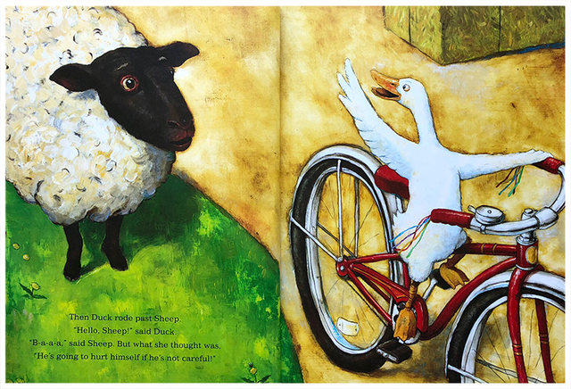 Original English version of Duck Bicycle DuckonaBike David Shannon Children's English ...