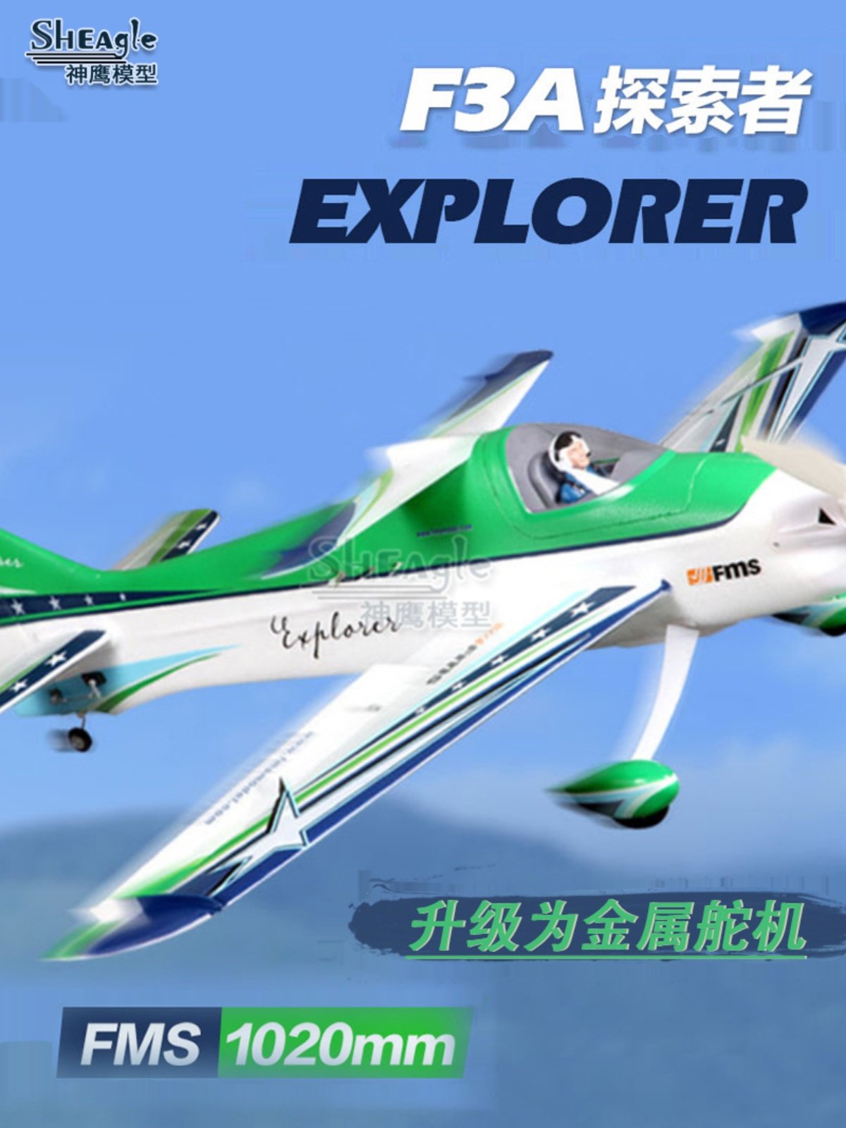 FMS F3A Electric Remote Control Airplane - 3D Stunt Fixed-Wing Aircraft