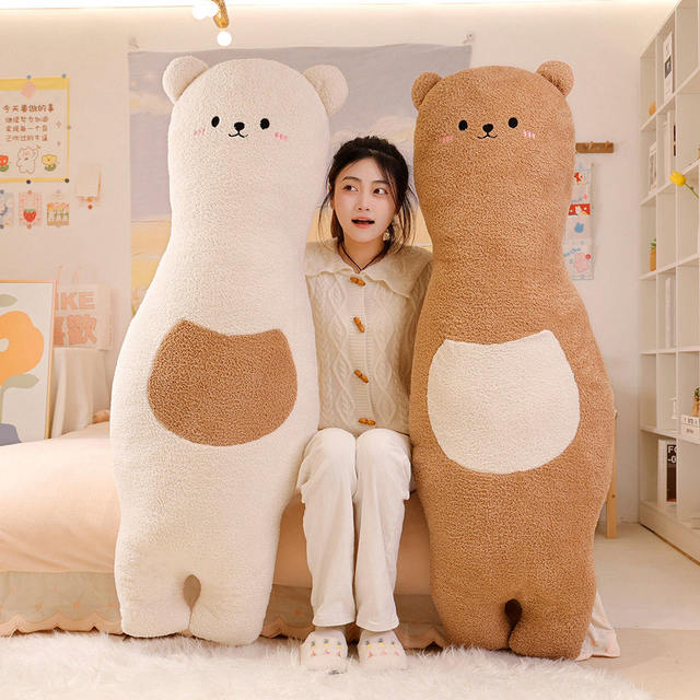 Cute Bear Plush Toy Bed Doll Long Hug Sleeping Doll Boys and Girls Hold ...