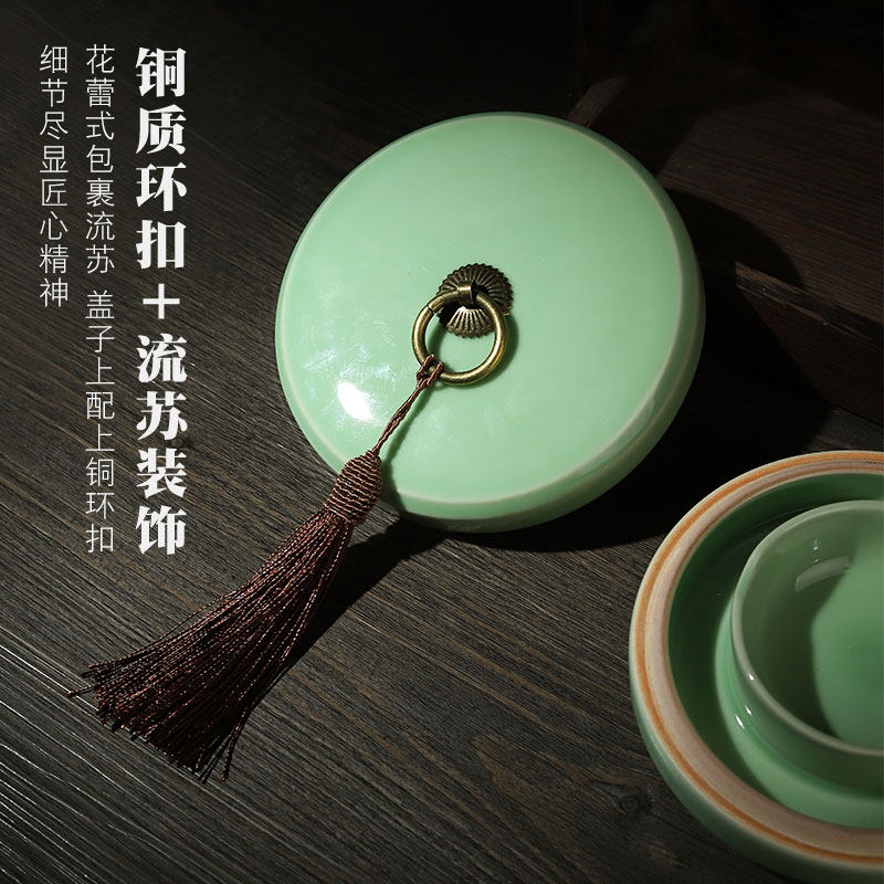 Ceramic Hot Pot Inkstone - Calligraphy Ru Kiln Celadon Inkstone