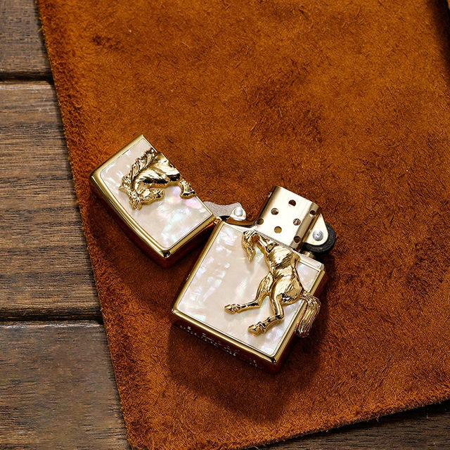 Original genuine zippo lighter shell inlaid stickers stamp horse to ...