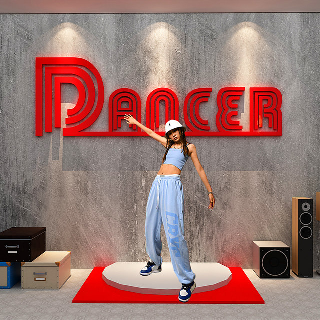 Dance room background wall decoration classroom layout net red punch ...