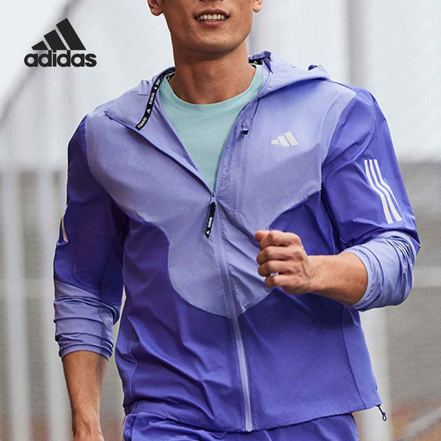 Adidas/Adidas official authentic 2024 new men's woven sports hooded ...