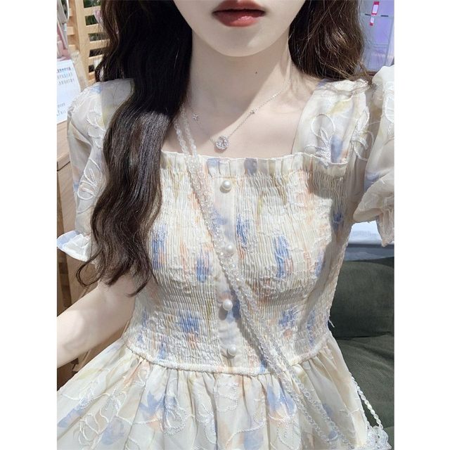 French Fang Ling Xiaoqing Flower Dress Female Summer 2024 New Gentle ...