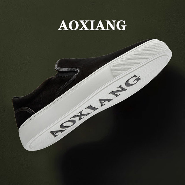 Aoxiang first-layer cowhide men's shoes, one-step breathable and wear ...