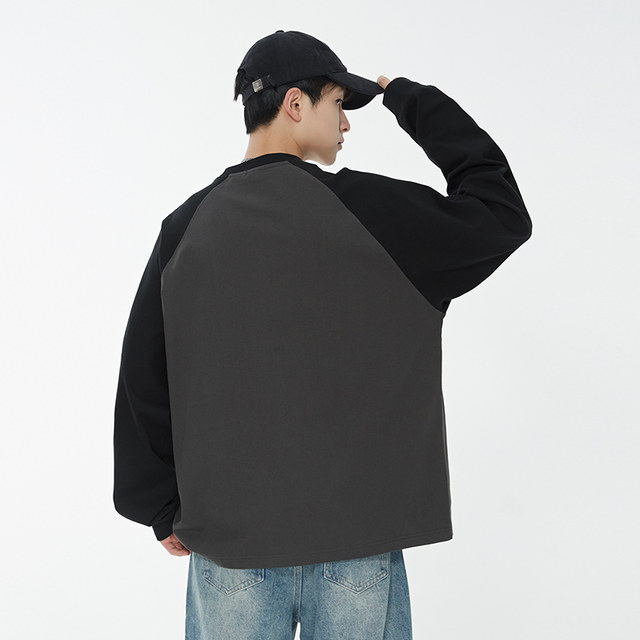 86FANGDEPT. Spring American retro raglan pure cotton long-sleeved T ...