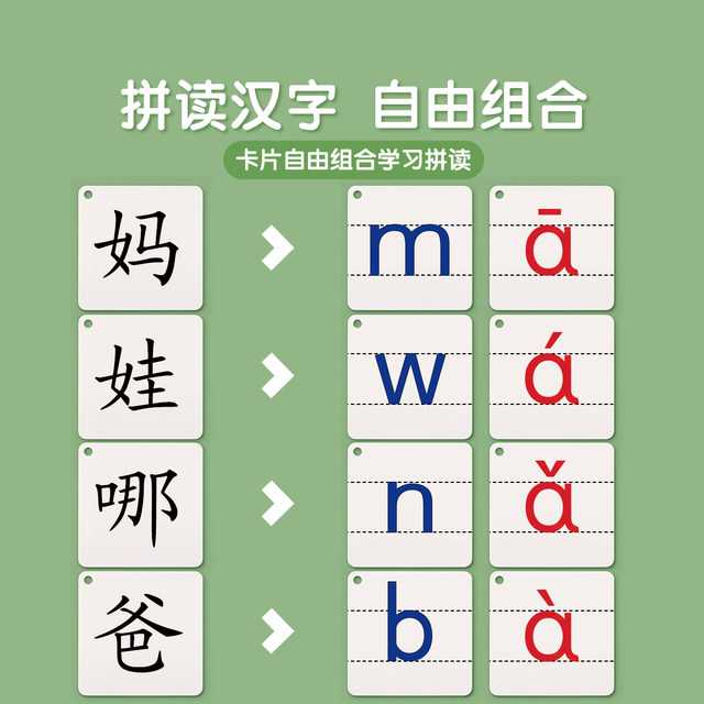 Pinyin cards, first grade initials and finals, a complete set of ...