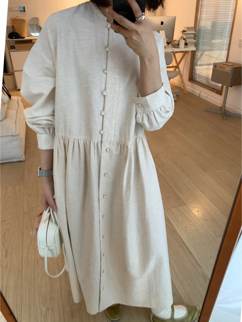 Zhoumumu apit Japanese cotton and linen literary retro breasted long ...