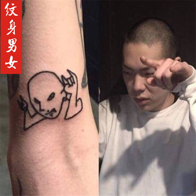 Hyukoh Wuk's Same Style Tattoo Stickers for Men, Long-Lasting Small Sun ...