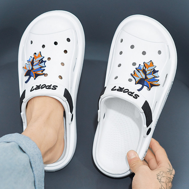 Croc Shoes Men's Summer Outerwear Anti-Slip soft sole Office Closed-Toe ...