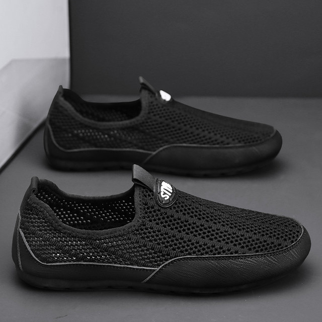 Men's shoes for summer breathable thin mesh hollow mesh shoes for men's mesh sports foot soft ...