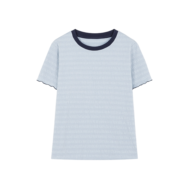 XWI XWI texture fungus short-sleeved T-shirt for women in summer with ...