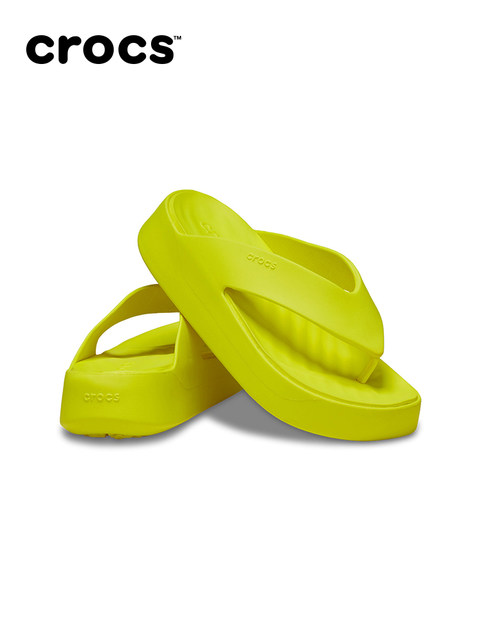 Crocs Crocs Mousse Mid-heel Flip-flops Thick Sole Sandals Outdoor Flip ...