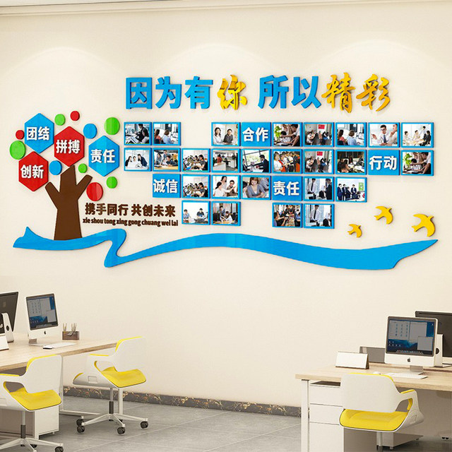 Staff style display photo wall corporate culture wall stickers office ...