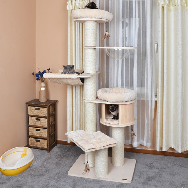 catry cat climbing frame cat rack large luxury solid wood cat nest ...