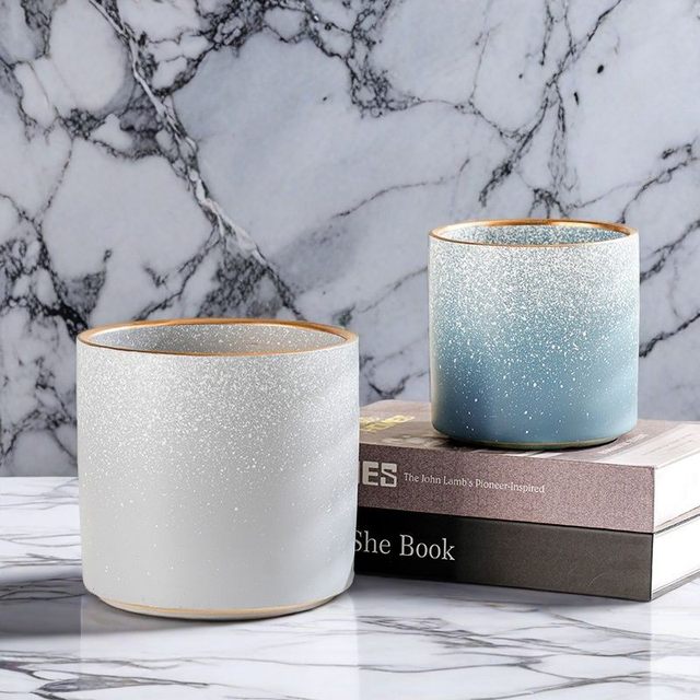 Nordic style ceramic flower pots large diameter gradient potted plant ...