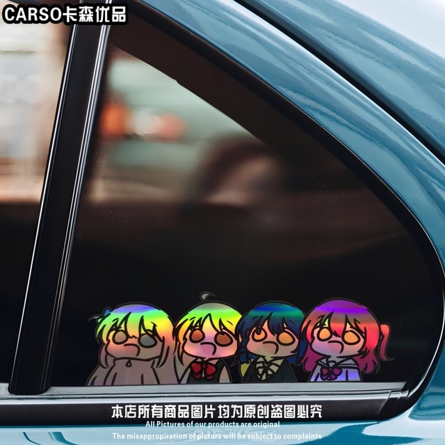 Lonely Rock Cartoon Laser Reflective Car Sticker JDM Body Decoration ...
