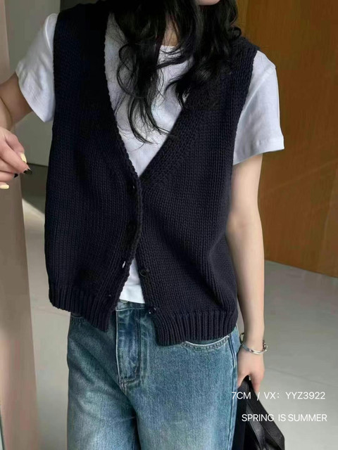 Spot Korean products 2025 spring new style knitted vest vest vest ...