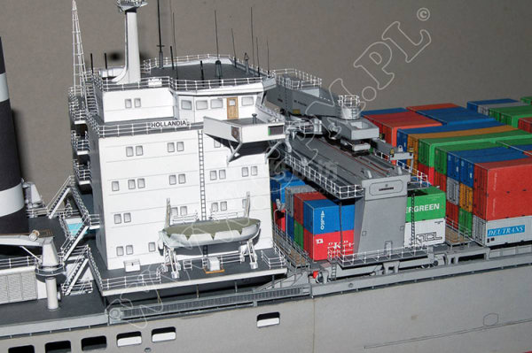 Hollandia Container Ship Paper Model Freight Ship 1:200 Army Wu House ...