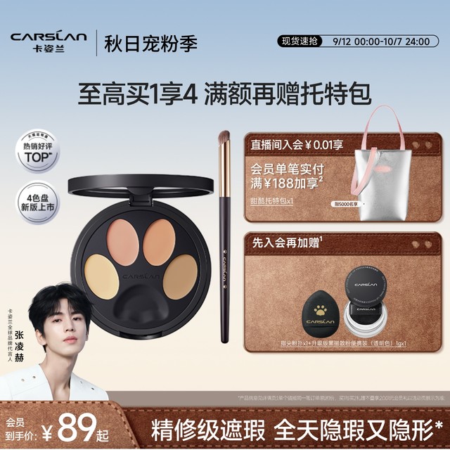 Kazilan Little Night Cat Concealer Four Color Concealer Palette Covers ...