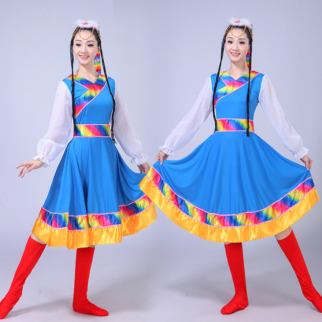 New Tibetan dance performance costume Mongolian costume female minority costume adult Tibetan ...