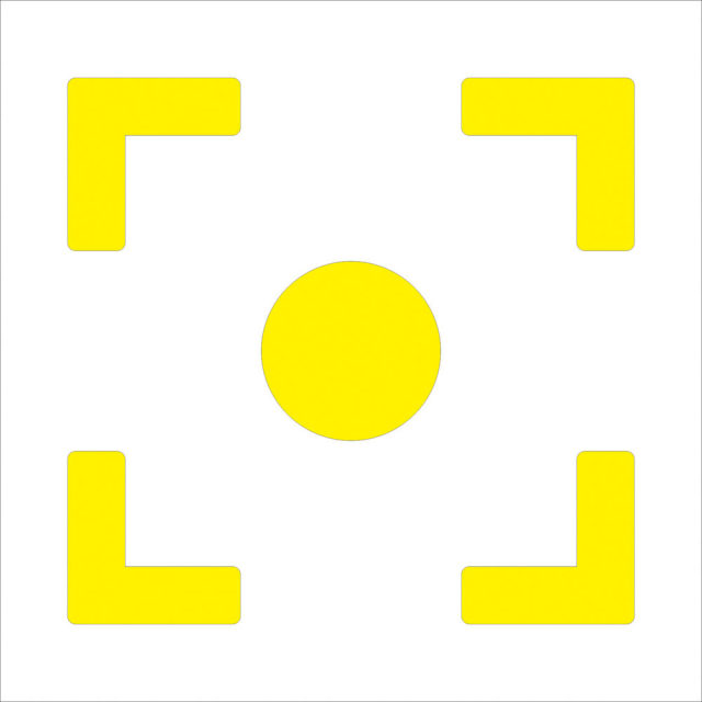 5S positioning stickers for office desktop items placed at four corners ...